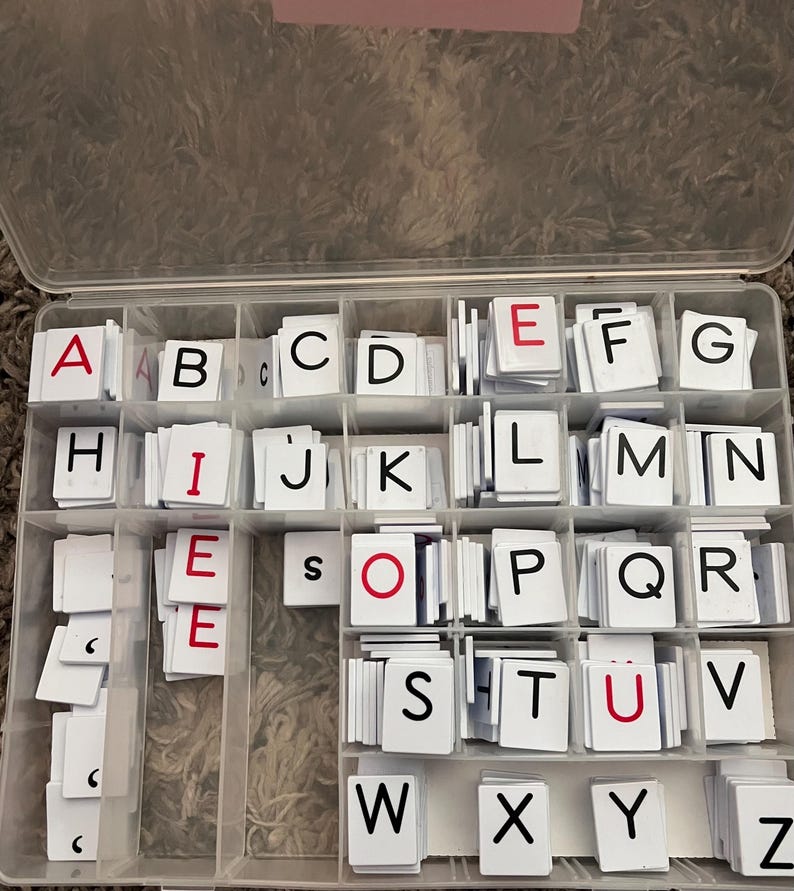 Primary Concepts Educational Alphabet Tiles & Holder Case Lot of 388 ...