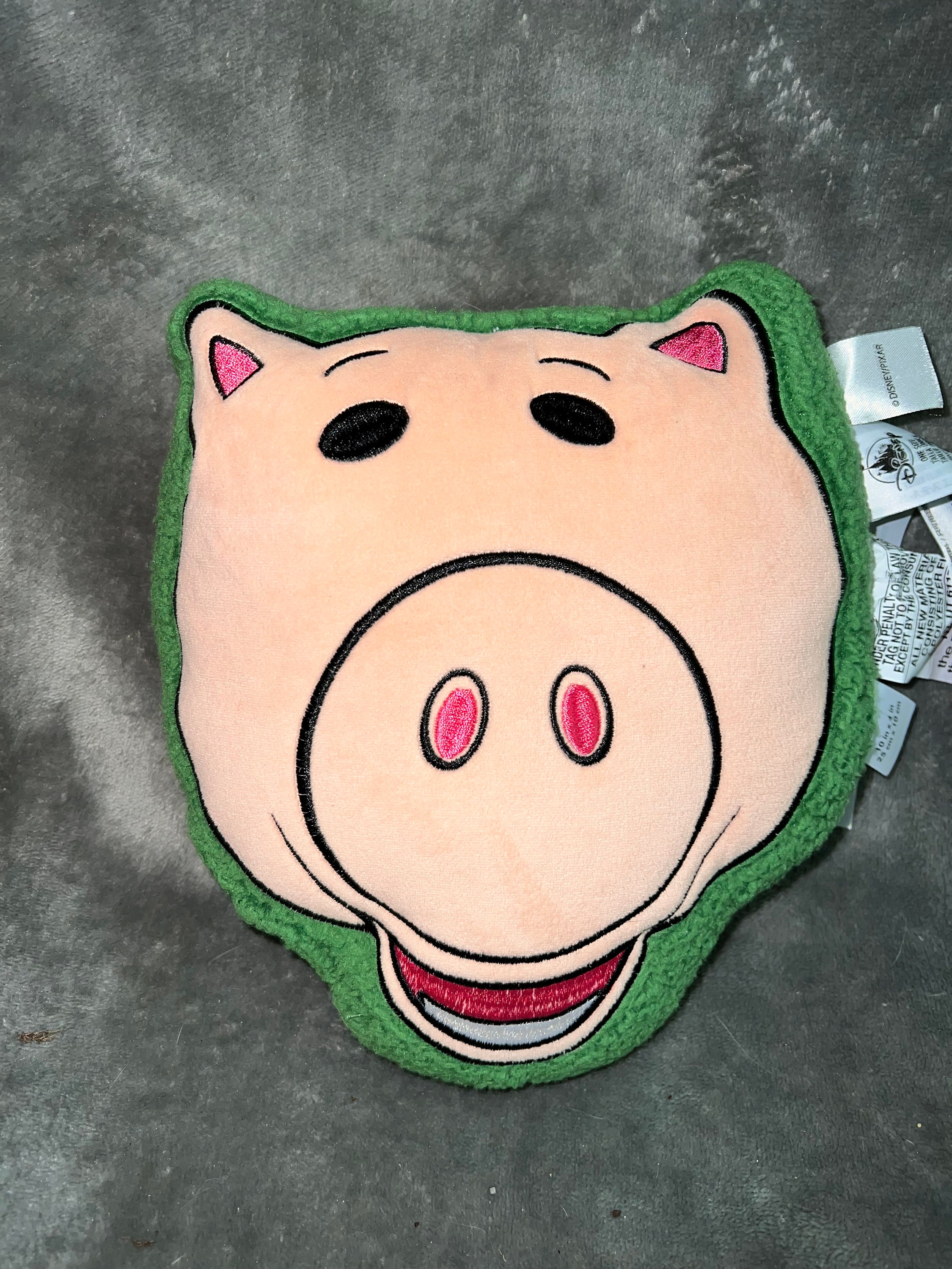Disney Pixar Toy Story Plush Hamm Pig Face Throw Pillow Pink Green 10 ...