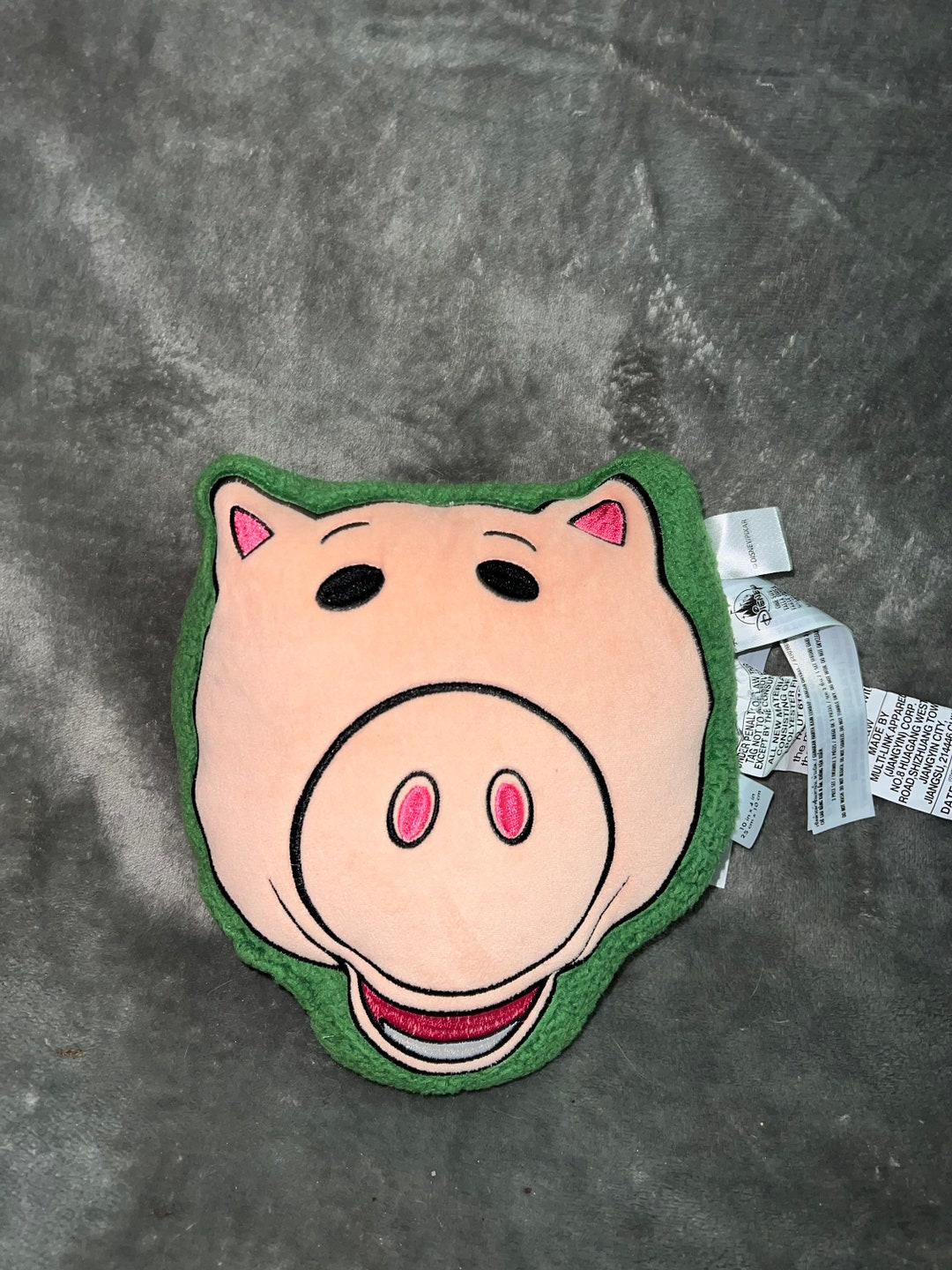 Disney Pixar Toy Story Plush Hamm Pig Face Throw Pillow Pink Green 10 ...