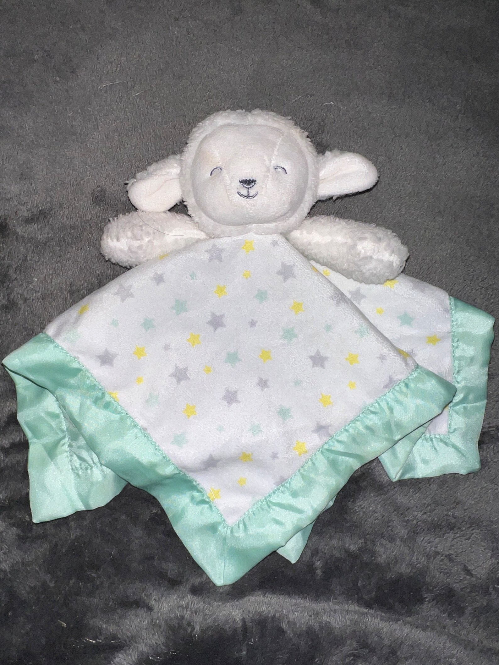 Carter's Child of Mine Lamb Lovey White Green Baby Security Blanket ...