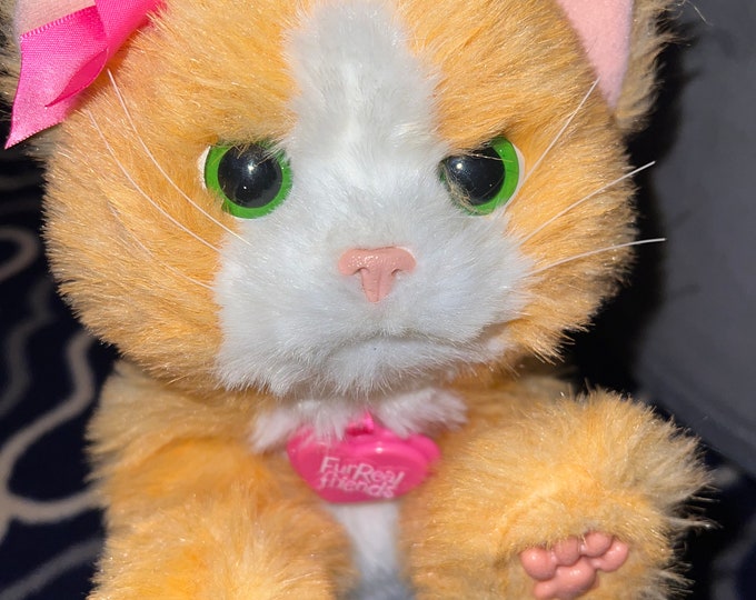 Furreal Friends Cat Daisy Plush Interactive WORKS 2012 Hasbro Tabby ...