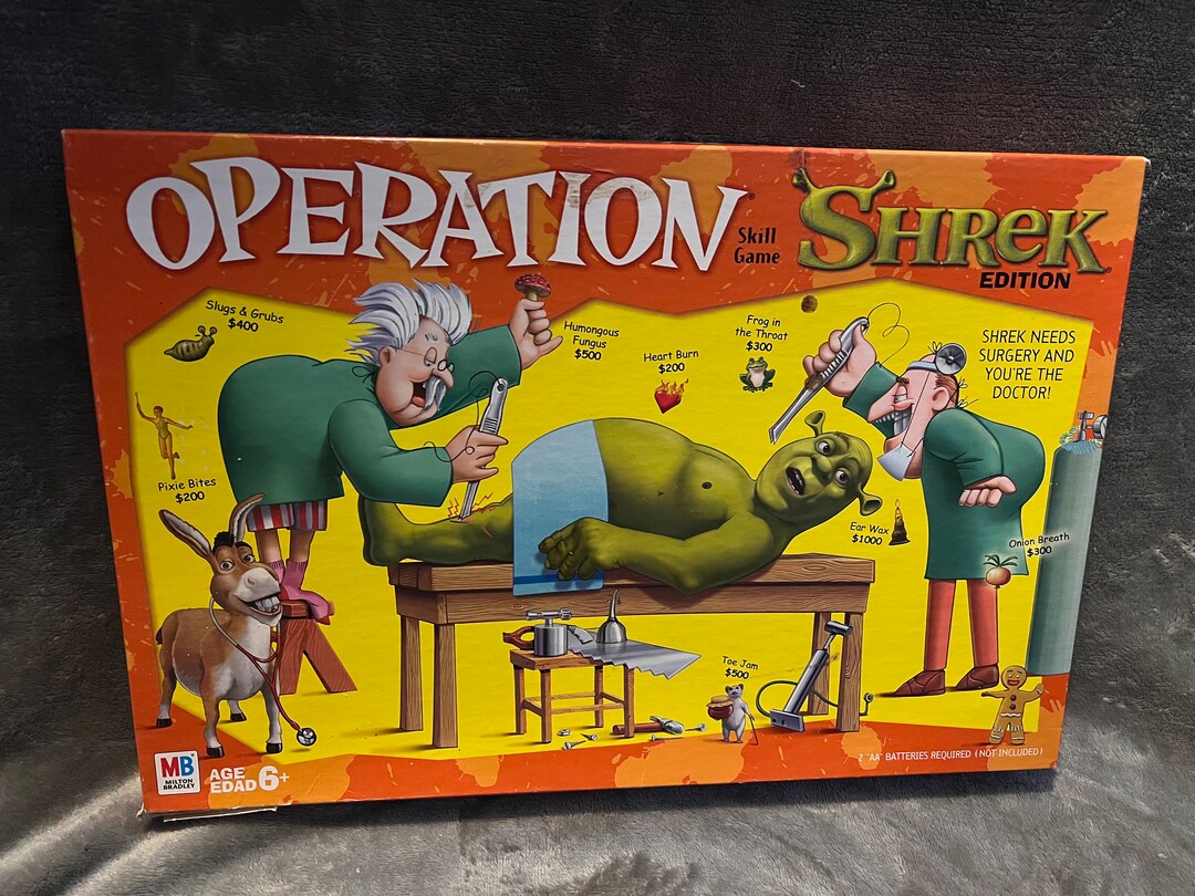 Operation Shrek Edition Skill Game Milton Bradley Hasbro 100% Complete ...