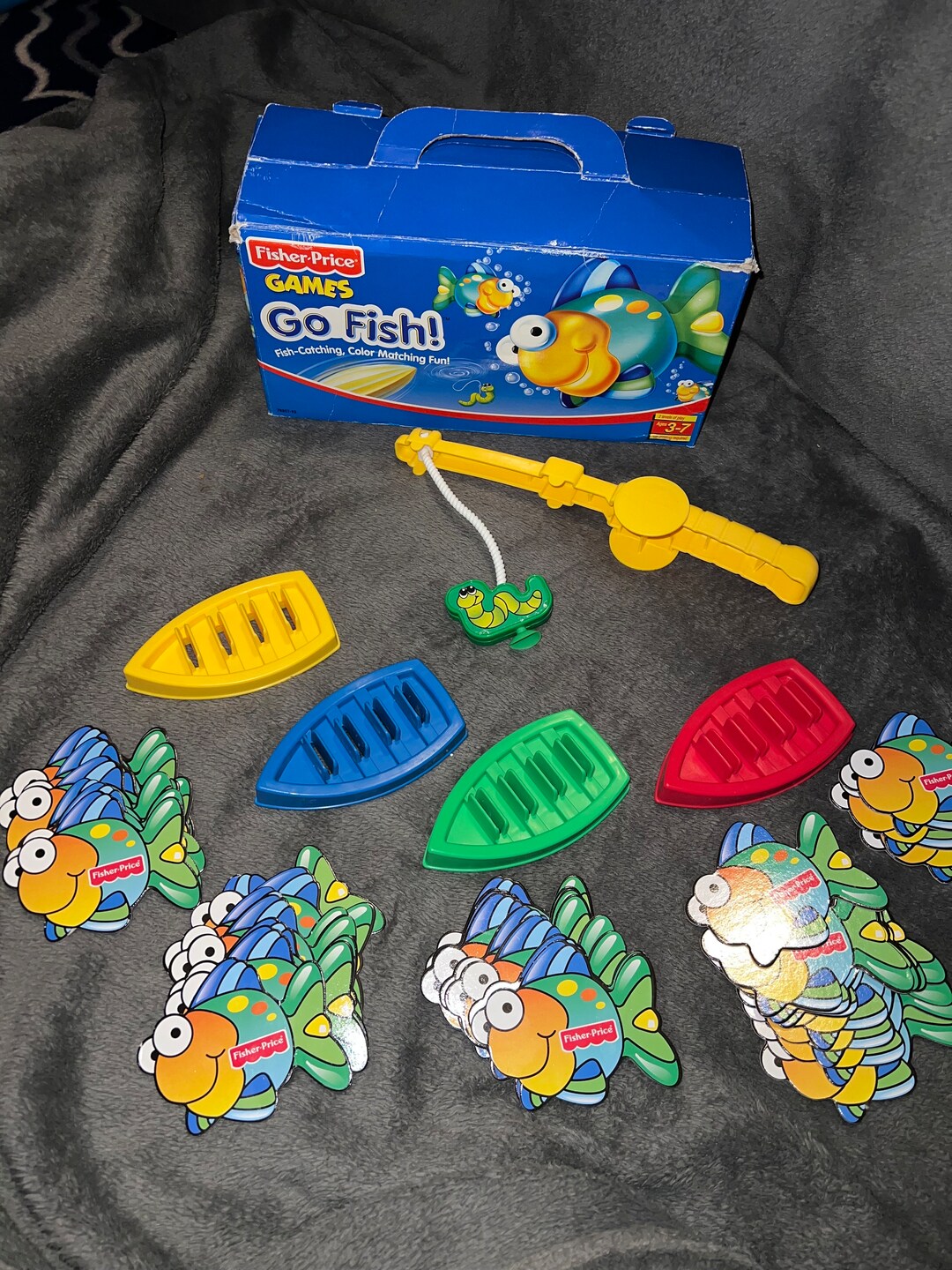 Fisher Price Go Fish Color Matching Game Complete Ages 3-7 Vintage 2000 ...