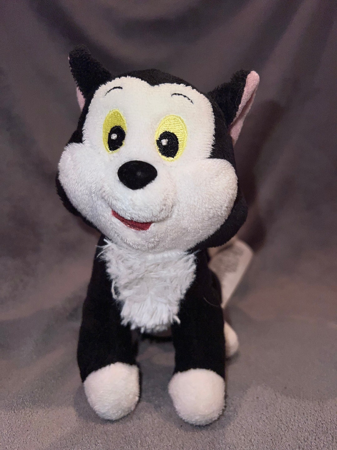 Disney Pinocchio Figaro the Cat Plush Black and White Kitten Stuffed ...