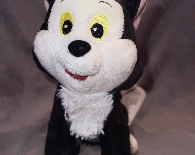 Disney Pinocchio Figaro the Cat Plush Black and White Kitten Stuffed ...