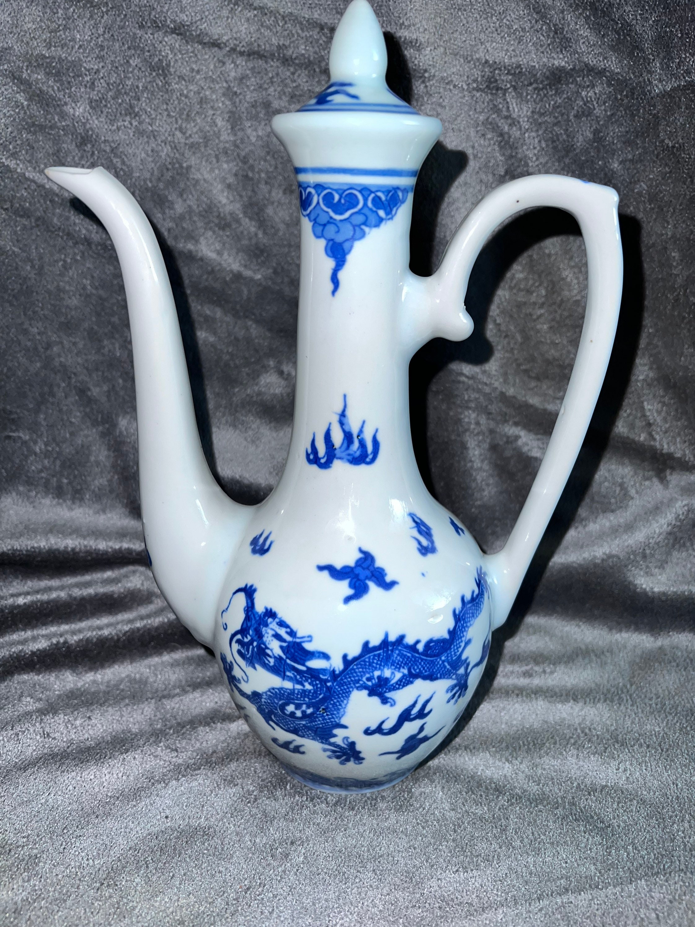 Jingdezhen Chinese Sake Wine Set Blue White Porcelain Ceramic Pottery ...