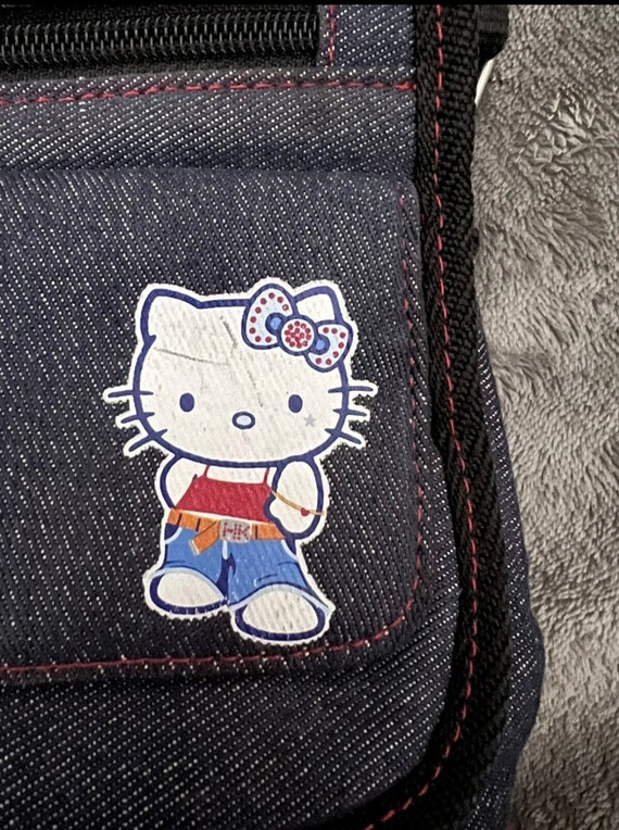 2002 Sanrio Hello Kitty Denim And Red Crossbody Bag P… - Gem