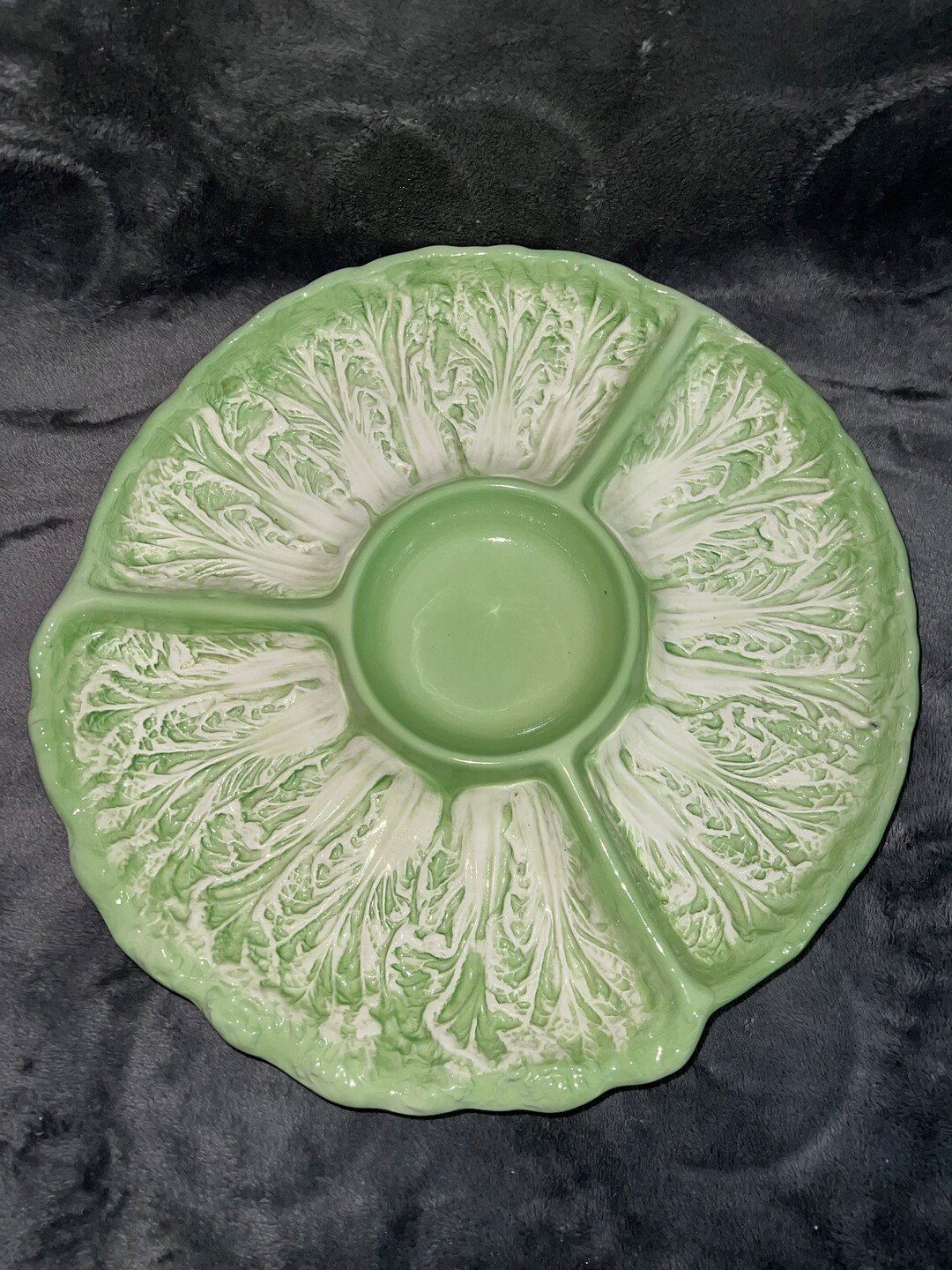 Shafford Original 1982 Green Cabbage Lettuce Divided Vegetable Plated ...