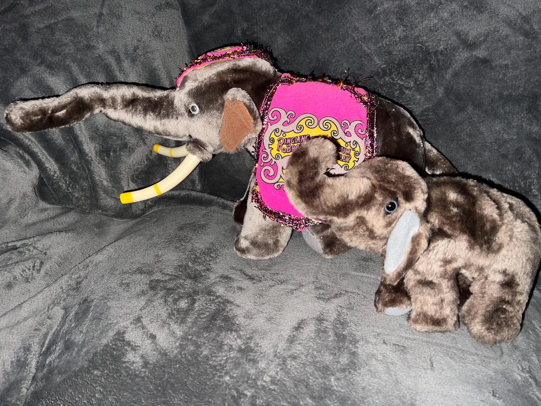 Ringling Bros Barnum & Bailey Circus Elephant Plush 1992 and Baby ...
