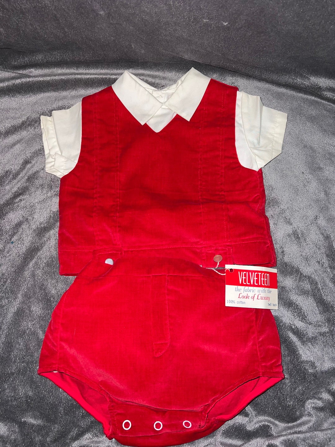 Baby Togs Vintage 1940s Velveteen 18 Months Red 3 Piece Outfit NWT ...
