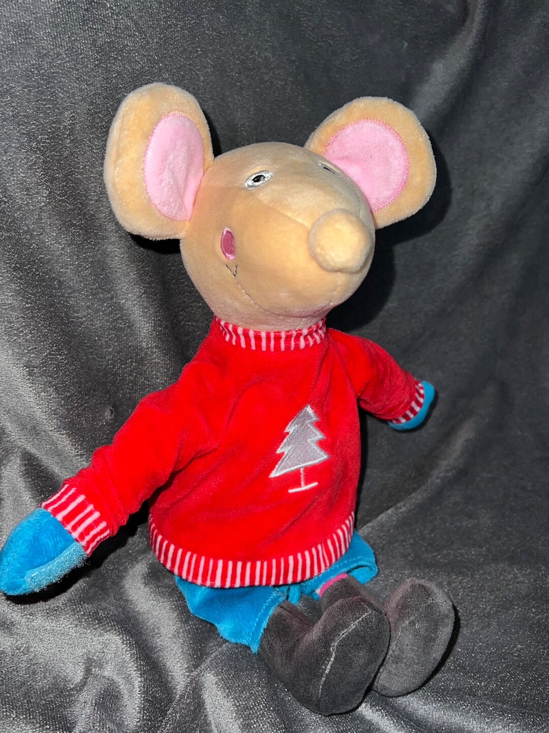 World Market Cost Plus Christmas Mouse Plush Stuffed Animal Red Shirt ...