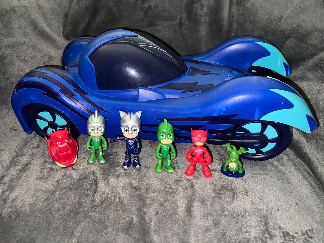PJ Masks Mega Vehicle - Catboy Cat Car 20" and 6 Figures Gekko Owlette ...