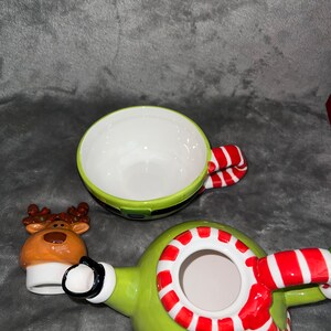 Merry Merry Cracker Barrel Ceramic Tea for One Set Christmas Gift ...