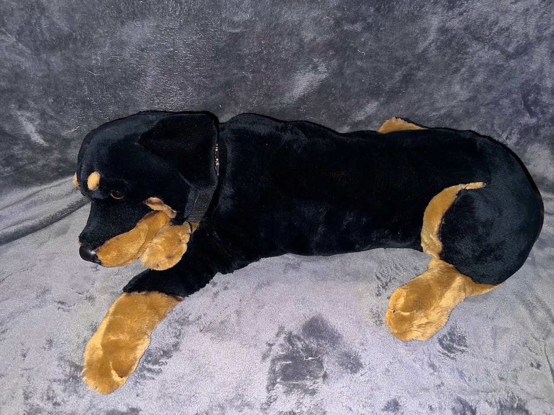 Realistic Rottweiler Large Dog Plush 24in E & J Classic Original Bandit ...