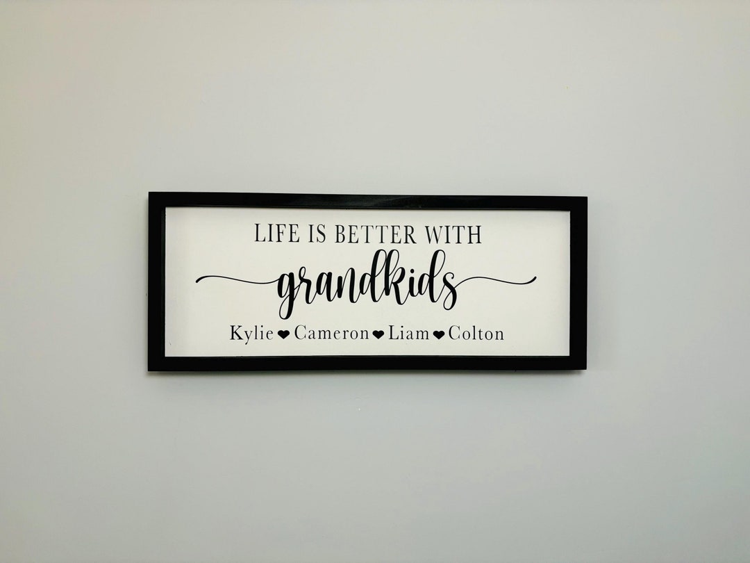 Grandkids Sign: Personalized Grandparent Gift, Farmhouse Decor - Etsy