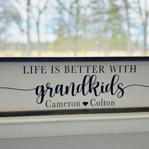 Life is Better With Grandkids Sign: Personalized Grandparent Gift - Etsy