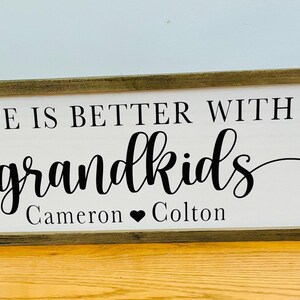 Life is Better With Grandkids Sign: Personalized Grandparent Gift - Etsy
