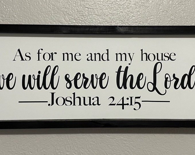 We Will Serve the Lord Bible Verse Sign, Religious Decoration ...