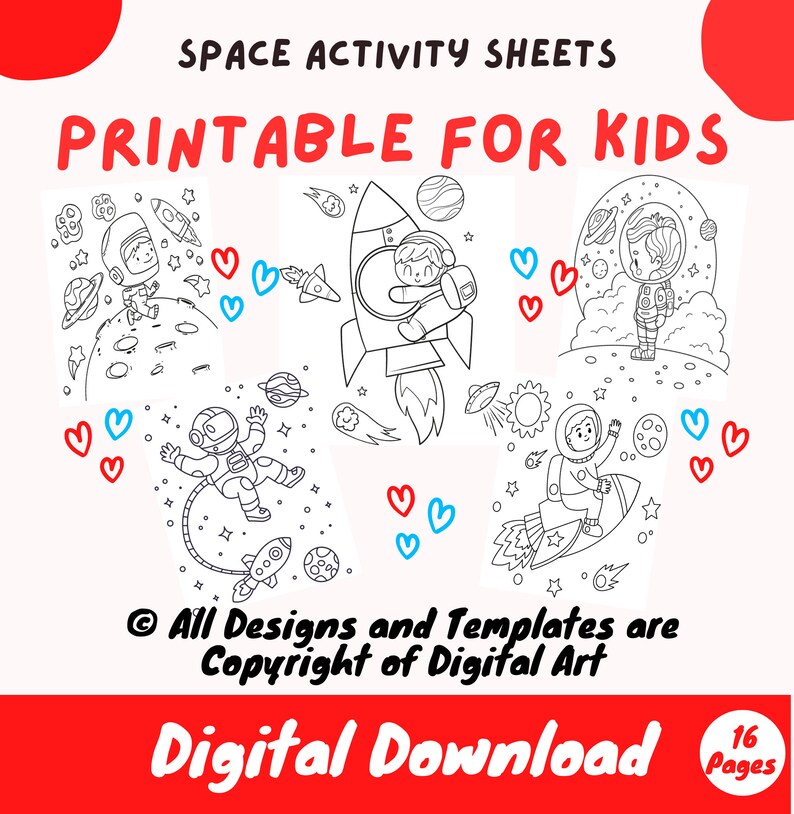 Space Planets Coloring Pages Printable for Kids Astronomy - Etsy