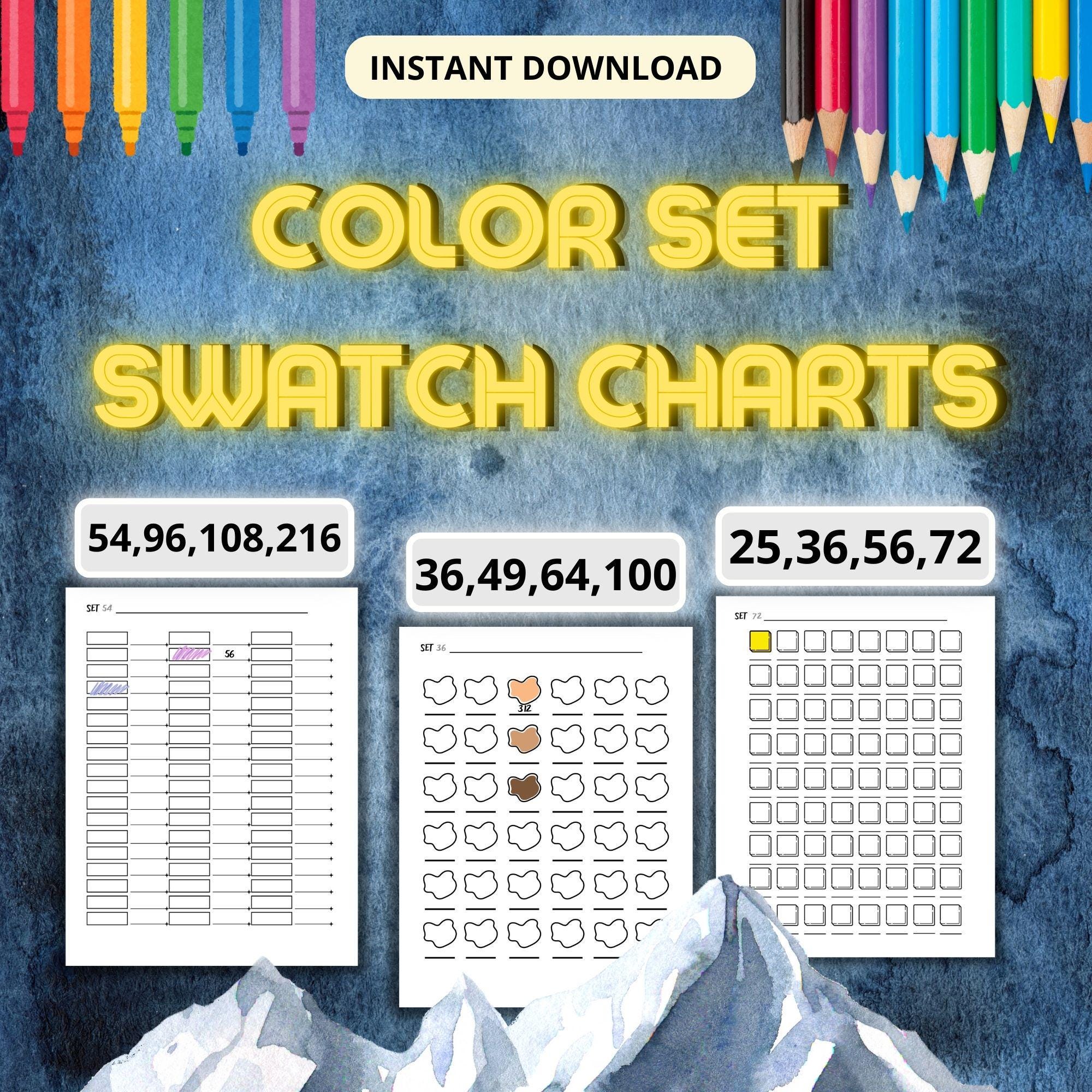 Blank Color Swatch Charts Printable Color Palettes for Coloring Markers ...