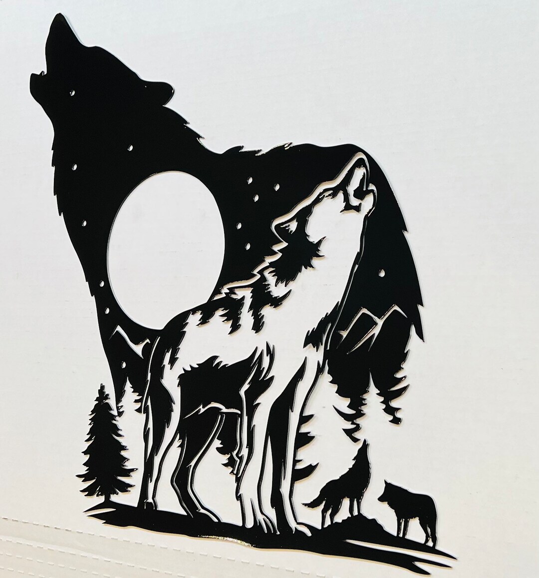 Metal Wolf & Mountain Wall Art, Wolf Art, Wolf Wall Decor, Metal Wolf ...
