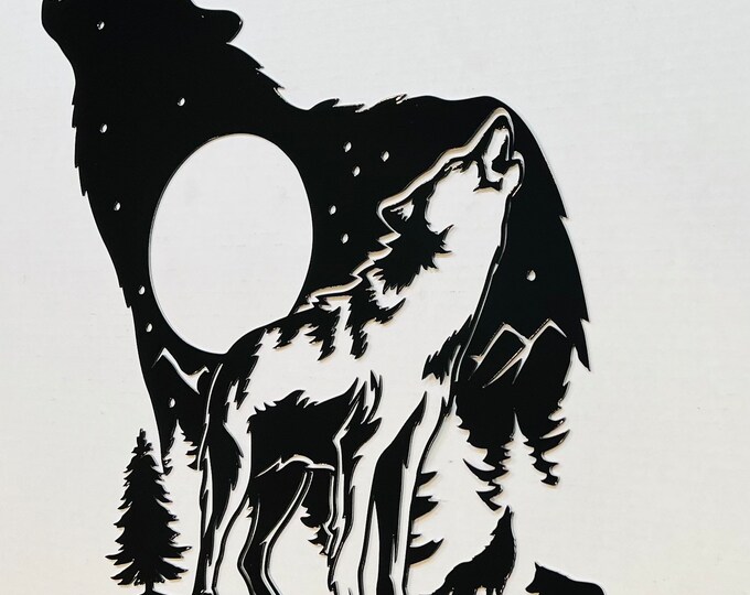 Custom Wolf Gift | Wolf Wall Art | Personalized Wood Wolves Sign ...