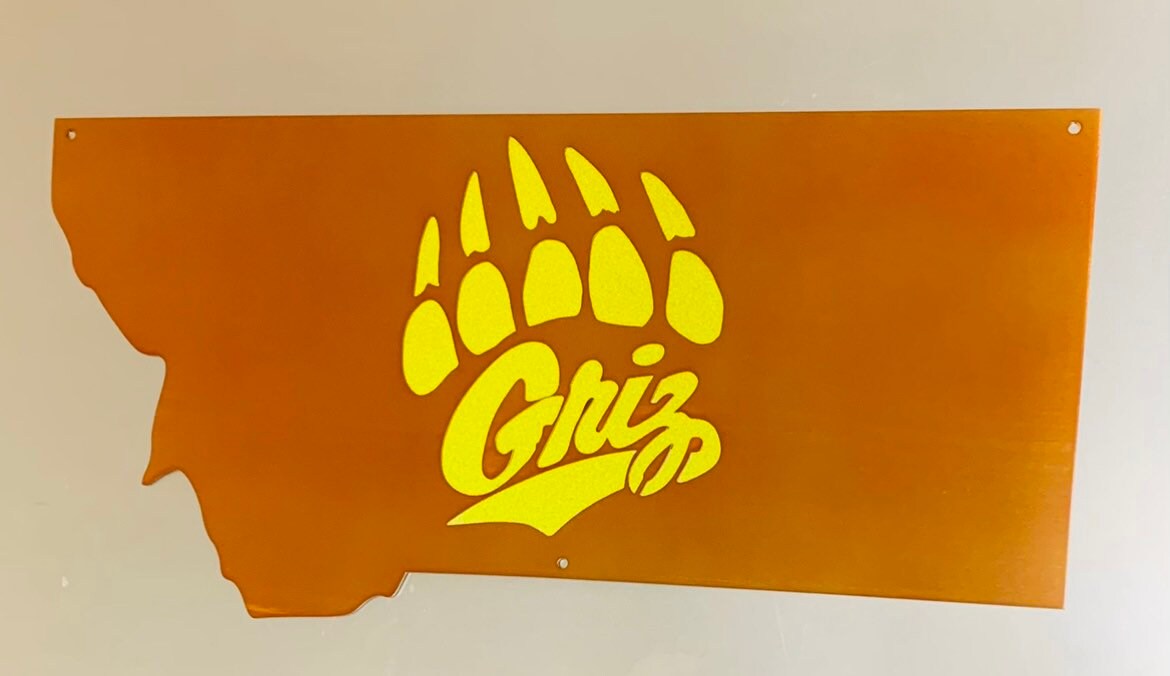 Montana Grizzlies State Sign - Etsy