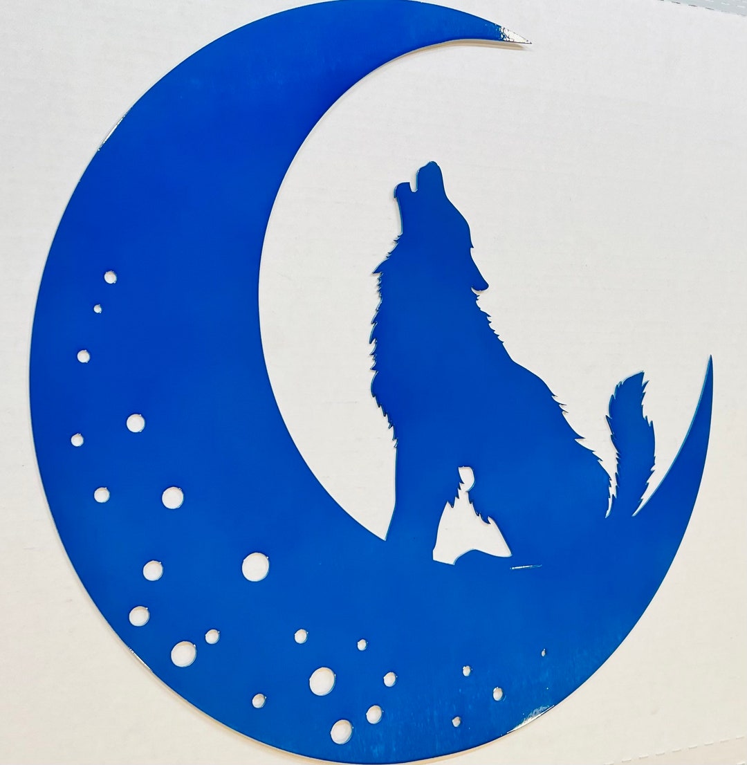 Metal Wolf & Mountain Wall Art, Wolf Art, Wolf Wall Decor, Metal Wolf ...