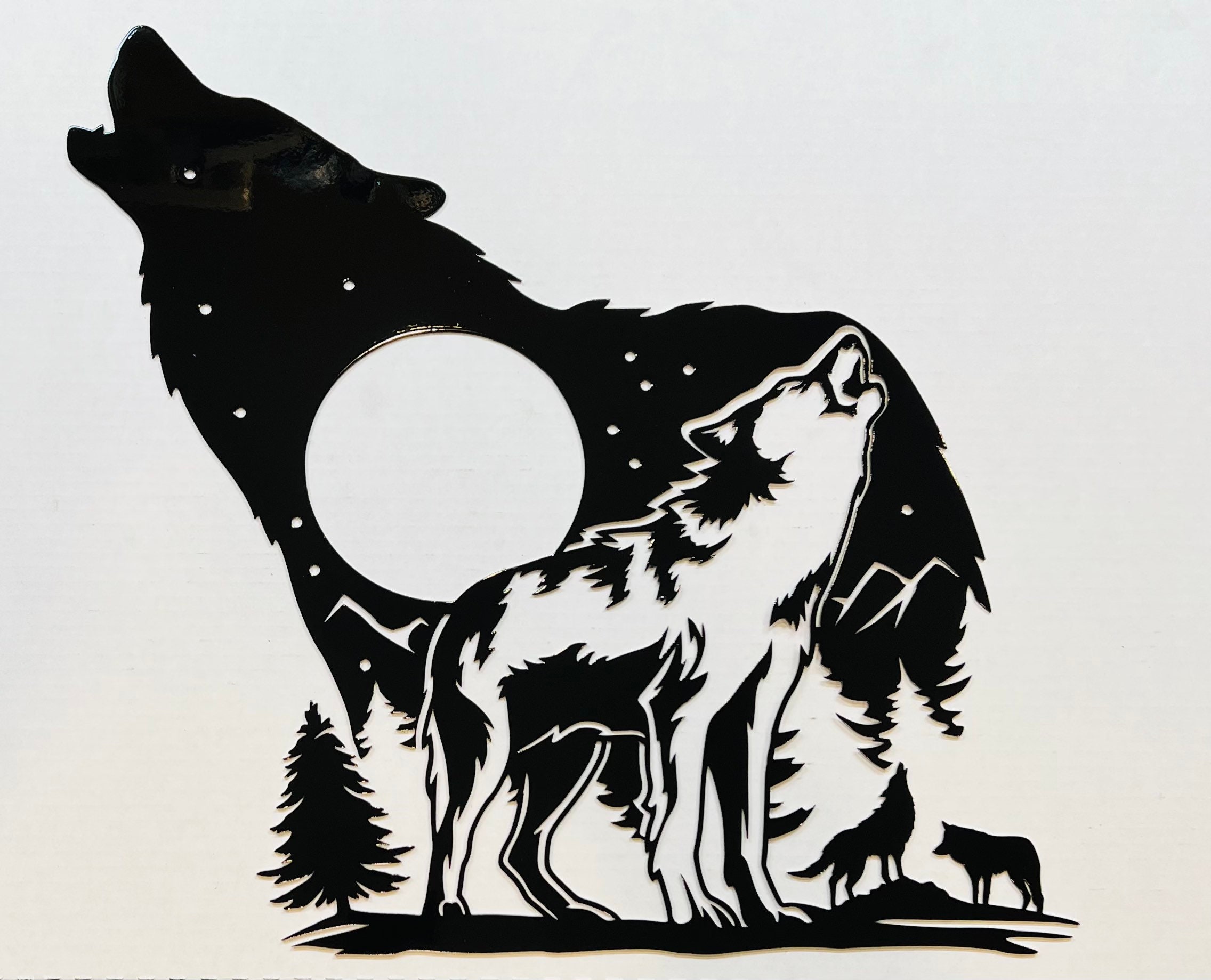 Metal Wolf & Mountain Wall Art, Wolf Art, Wolf Wall Decor, Metal Wolf ...