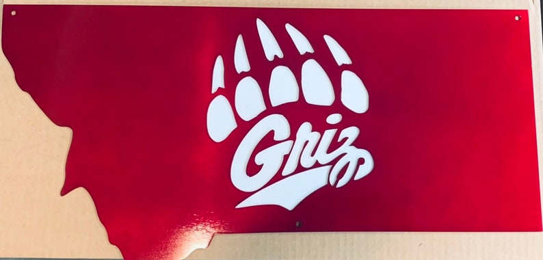 Montana Grizzlies State Sign - Etsy