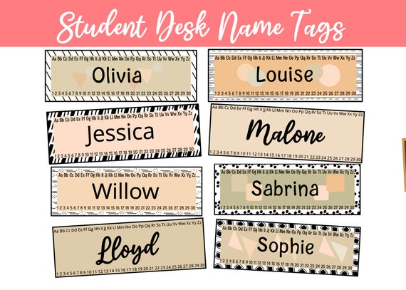 Students Desk Name Plates Printable Students Name Tags - Etsy