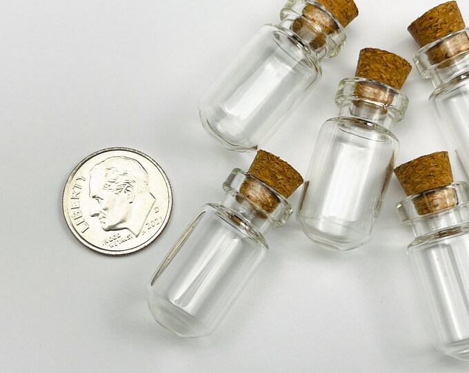 Mini Clear Glass Vials Bead Storage Containers for Wishing Bottle ...