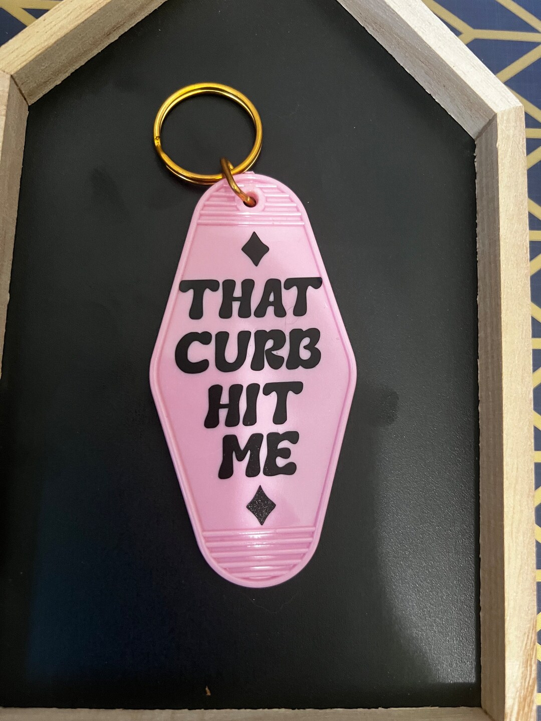 That Curb Hit Me Motel Keychain - Etsy
