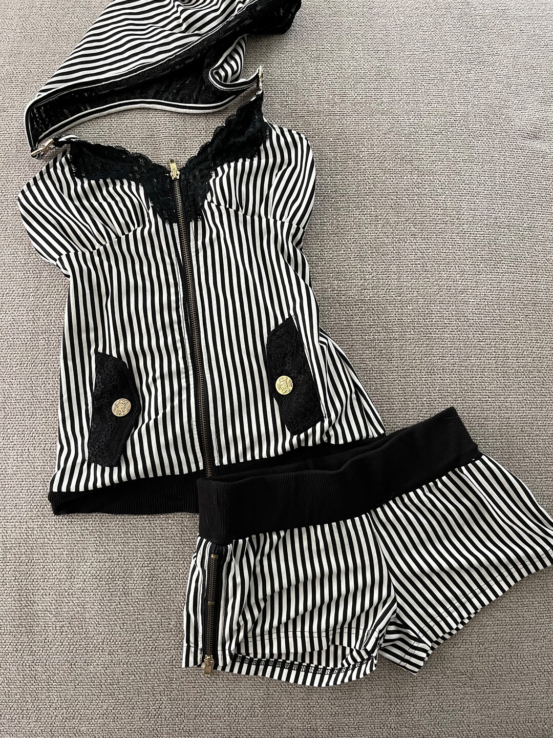 Harajuko Japanese Brand D.I.A Pinstripe Halter Top and Mini Short Set ...