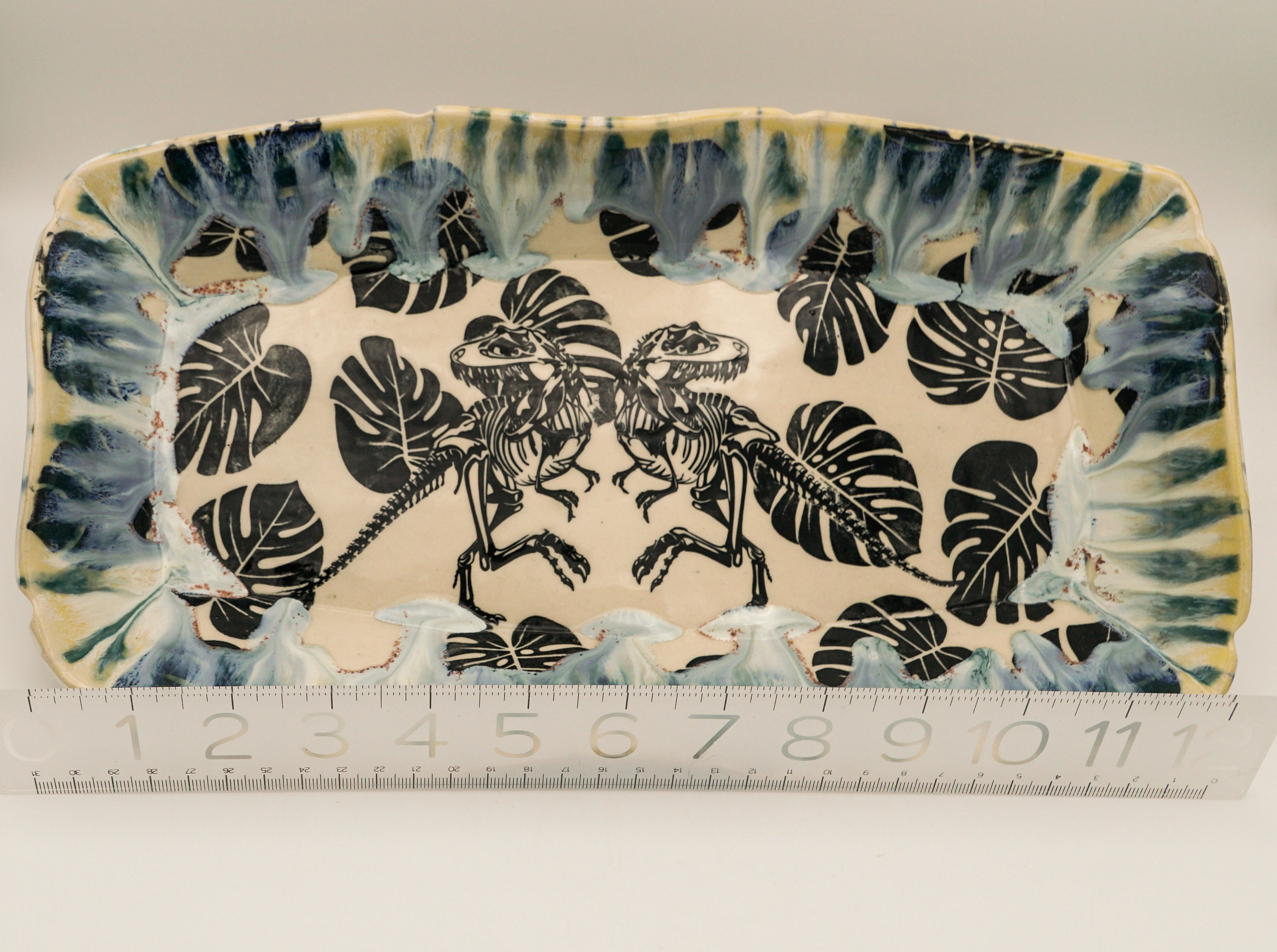 T Rex Skeleton Dinosaur Tray for Appetizers, Dinosaur Gifts for Adults ...