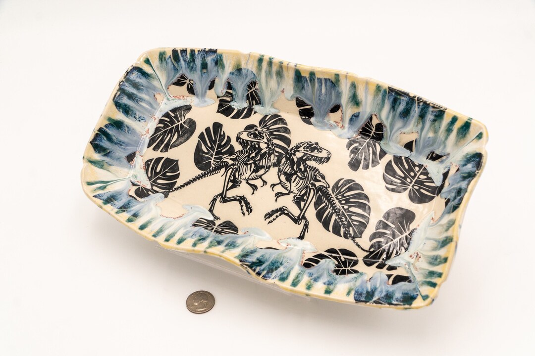 T Rex Skeleton Dinosaur Tray for Appetizers, Dinosaur Gifts for Adults ...