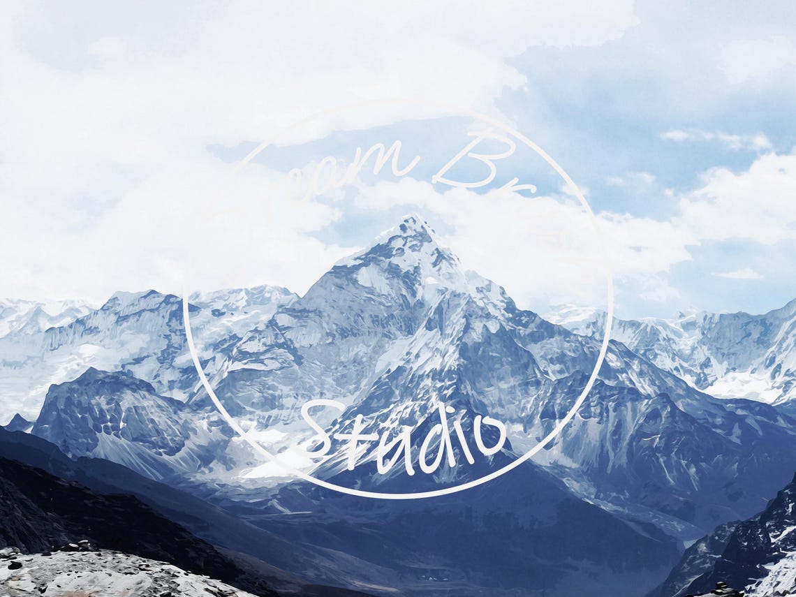 Watercolor Mountain, Blue Mountain Wall Art, Nature Art Print, Mountain ...