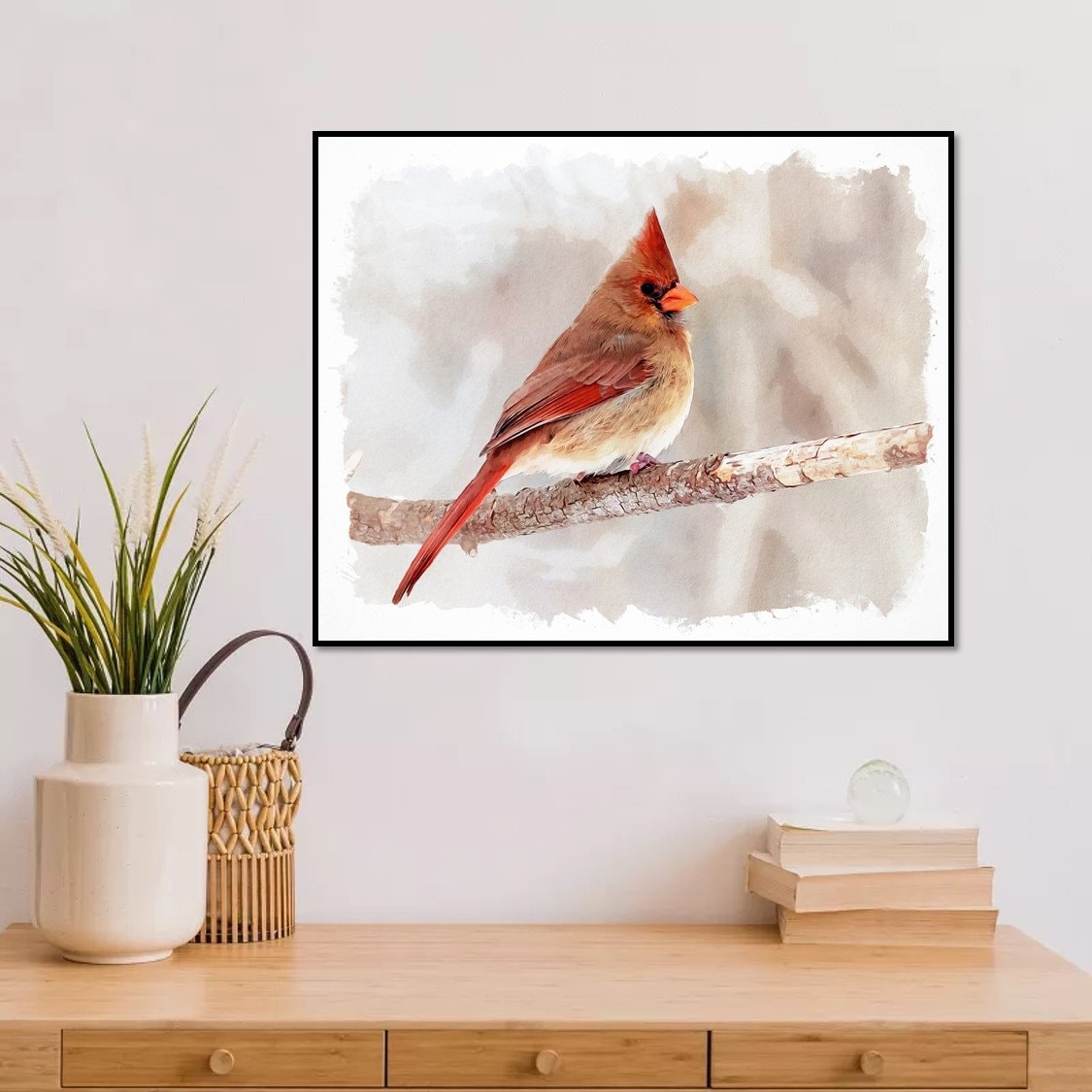 Watercolor Red Cardinal Bird Art Print, Bird Art Download, Printable ...