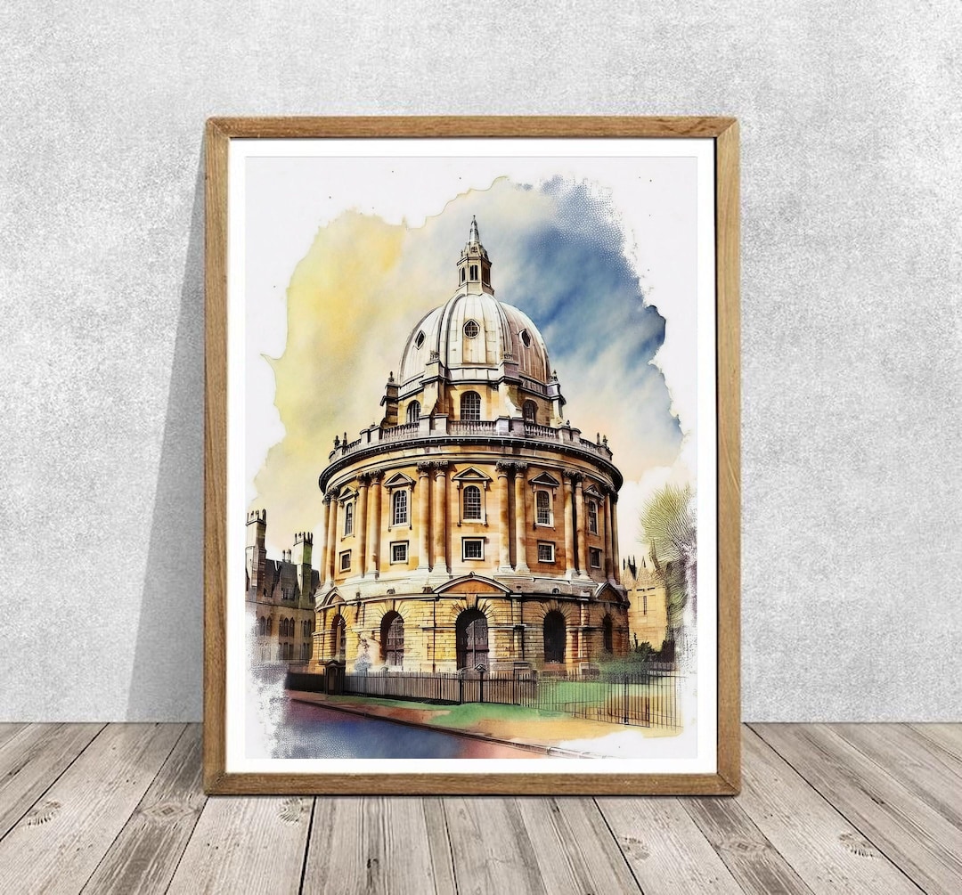 Oxford Radcliffe Camera Watercolor Painting, Travel Poster, United ...
