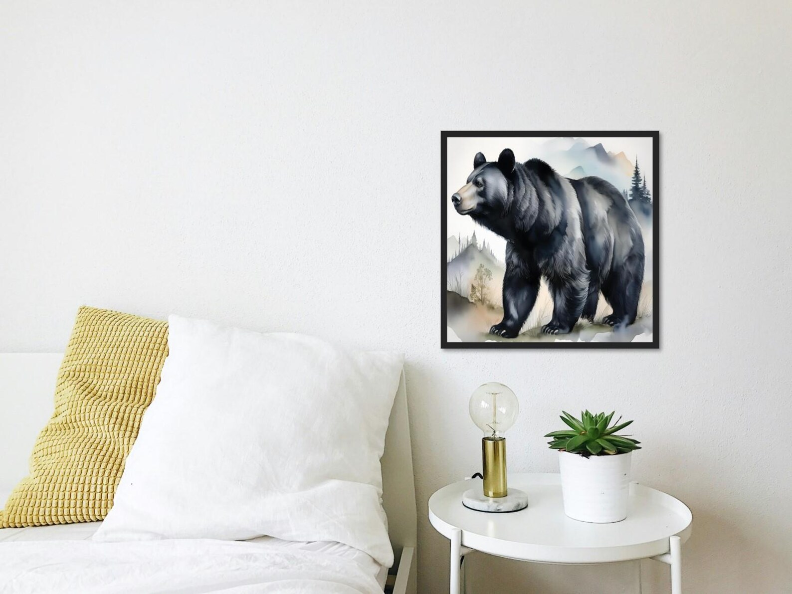 Black Bear Watercolor, Printable Black Bear, Bear Art Print, Black Bear ...