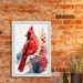 Watercolor Red Cardinal Print, Farmhouse Art Print, Red Cardinal Art ...