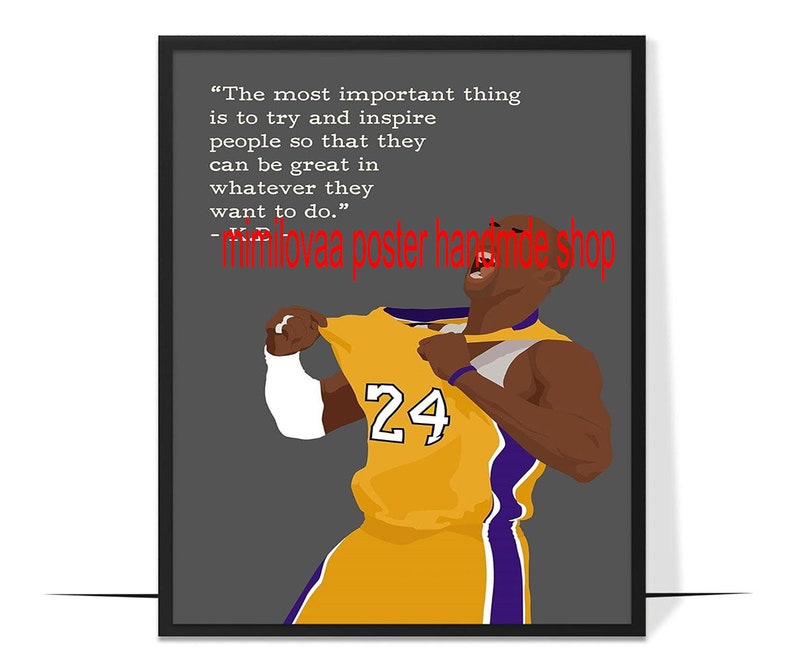 Kobe Bryant Inspirational Quotes Wall Art Sports Motivational Art Print ...