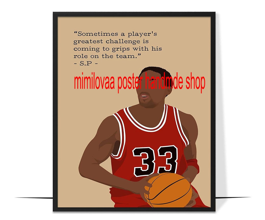 Scottie Pippen Inspirational Quotes Wall Art Sports Motivational Art Print Decor Gifts Home ...