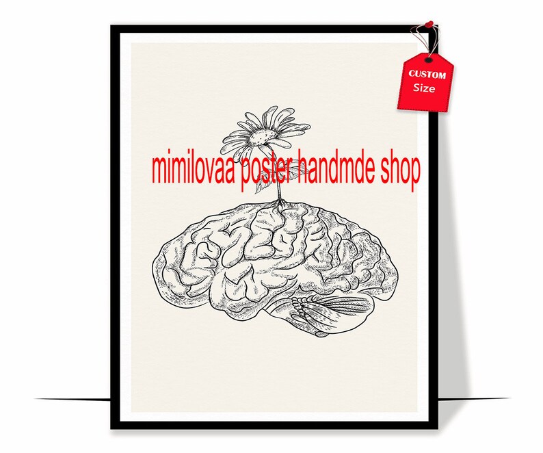 Brain Bloom Poster Brain Anatomy Poster Psychology Mental Health Poster ...