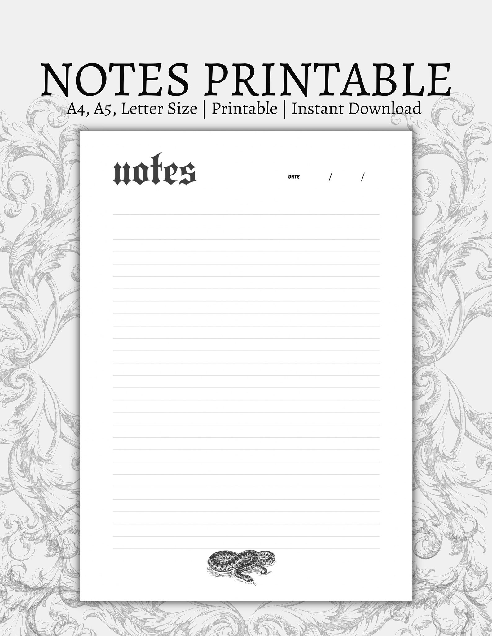 Artsy Notes Page | Lined Paper I Digital Study I Note Taking | Notes ...