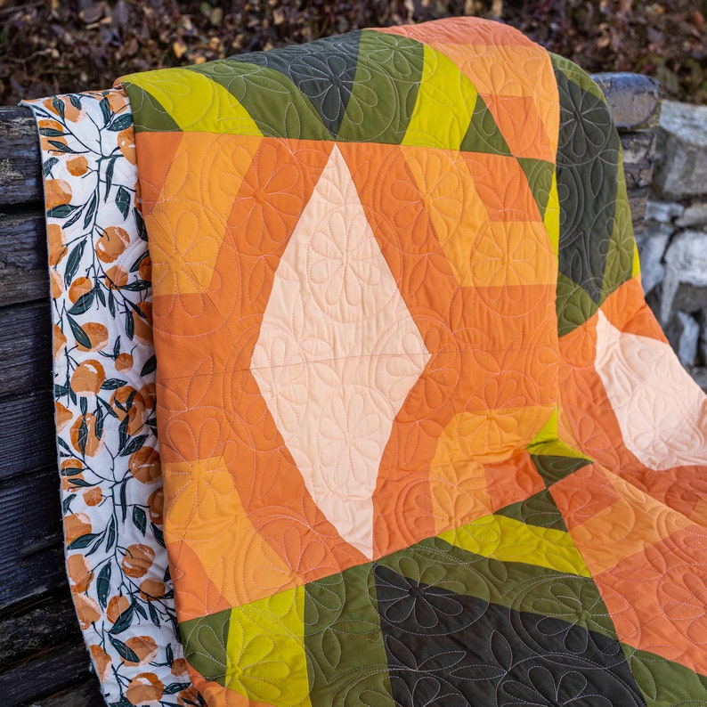 Divergence Throw Quilt, Homemade Quilt, Retro Home Decor, Picnic ...