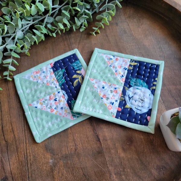 Quilted Coaster Set - Etsy