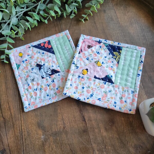 Quilted Coaster Set - Etsy
