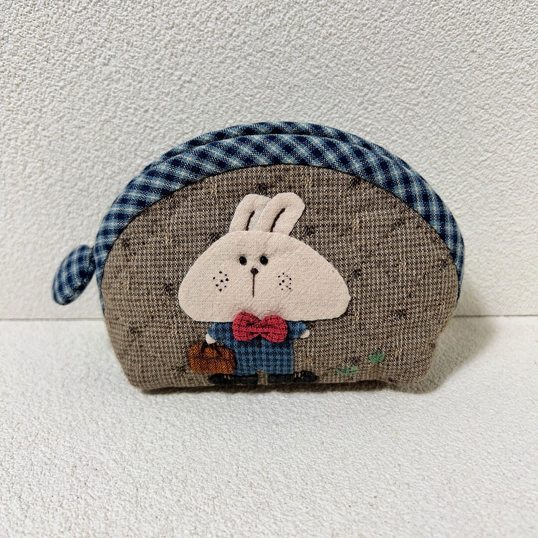 Handmade Quilted Bunny Coin Pouch – Travel Rabbit Appliqué Mini Purse ...