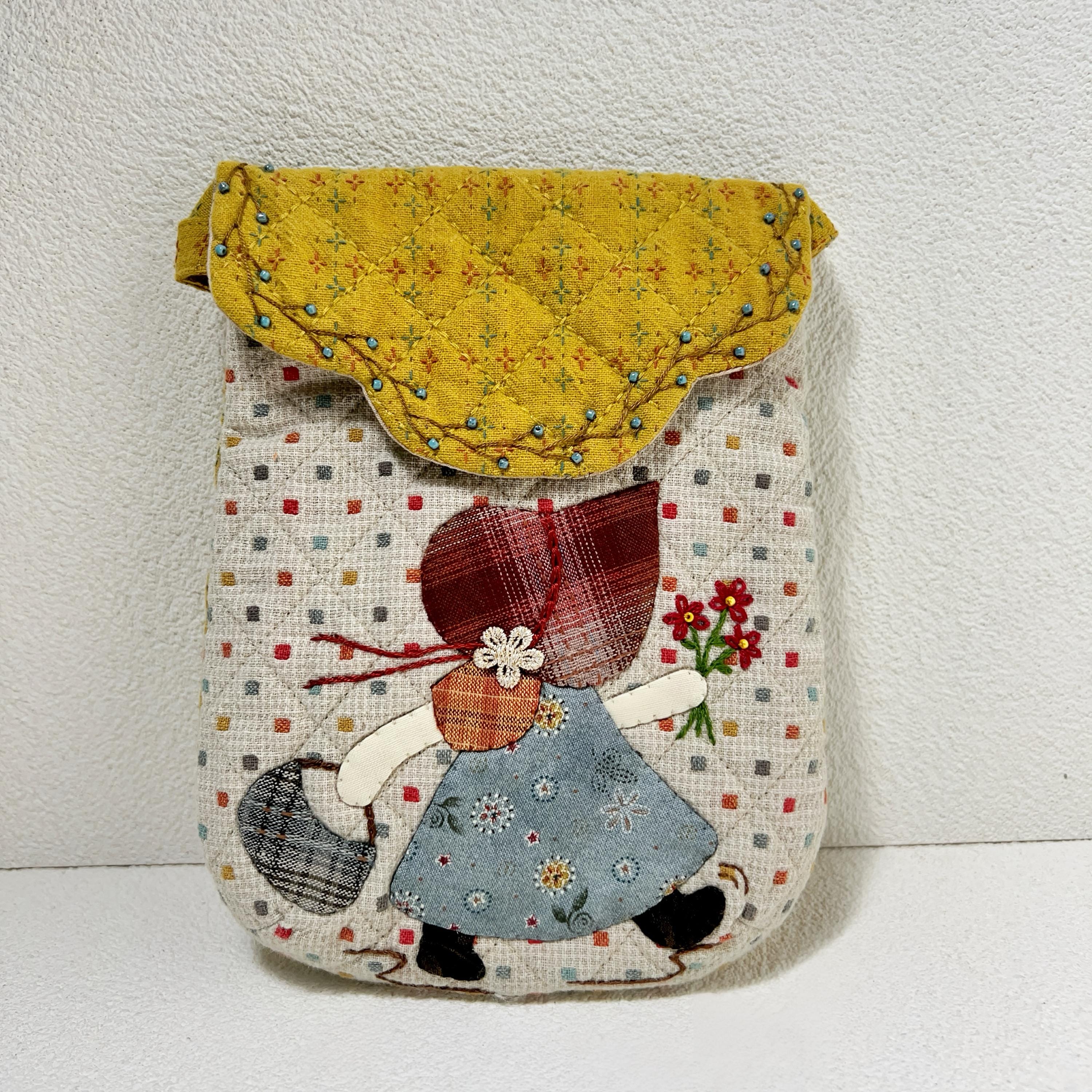 Handmade Sunbonnet Sue Patchwork Crossbody Bag: Quilted Appliqué Purse ...